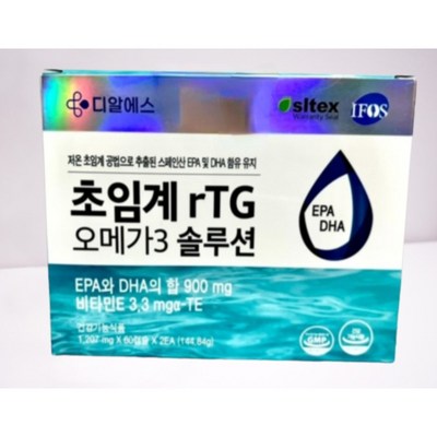 디알에스 초임계rTG오메가3 솔루션 120캡슐 4개월분 120정 1개 - 에누리 가격비교