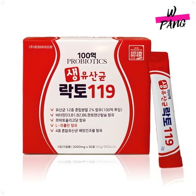 중원바이오팜 100억 생 유산균 락토119 2g 30포 [1개] - 에누리 가격비교