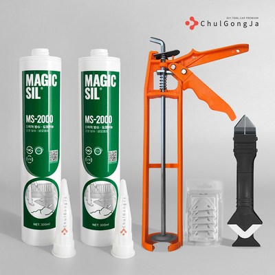 오성정밀화학 매직씰 MS-2000 300ml + 실리콘건 + 마감헤라 + 스크레퍼 [2세트] - 에누리 가격비교